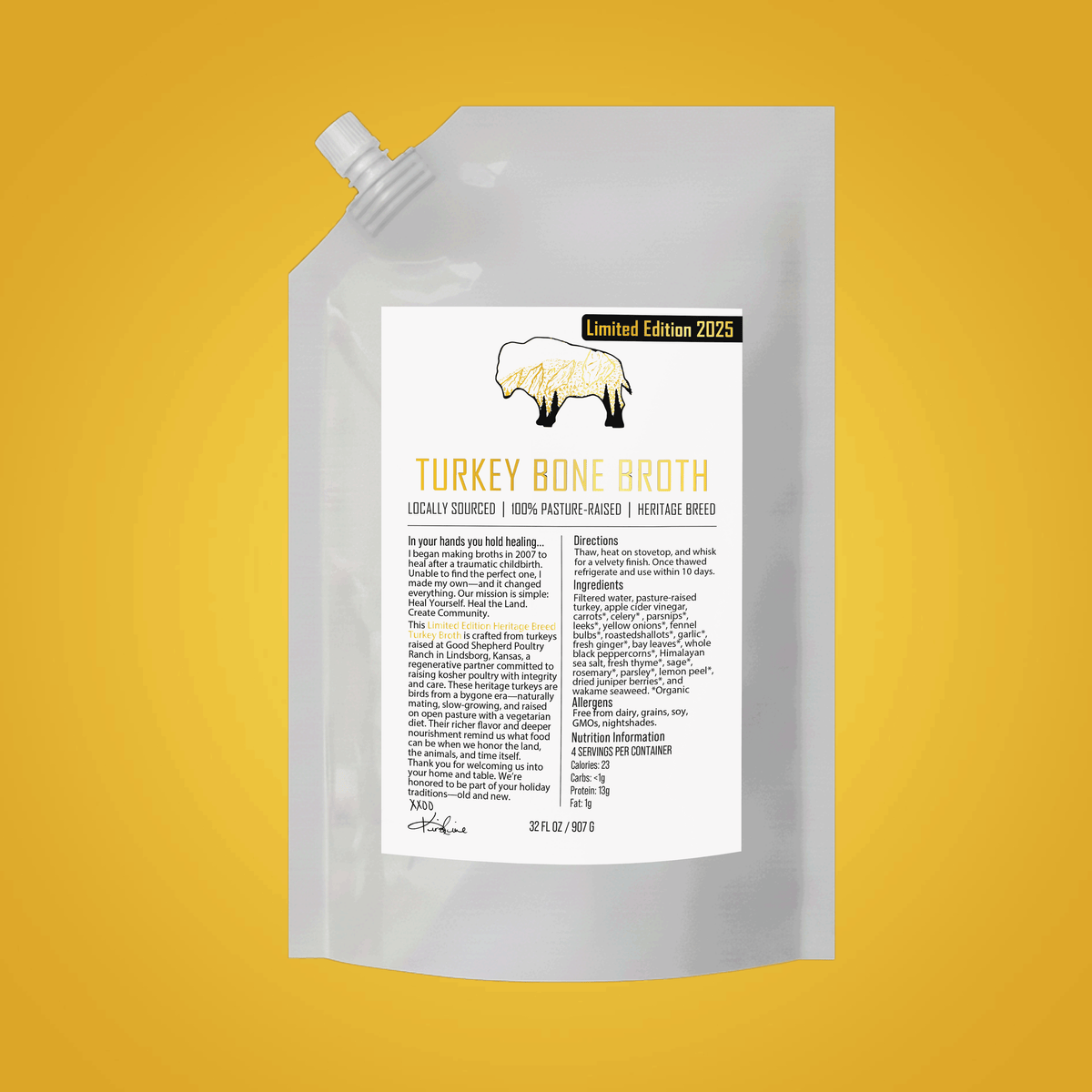 Boulder Bone Broth - LIMITED EDITION Turkey Bone Broth (32 oz ...